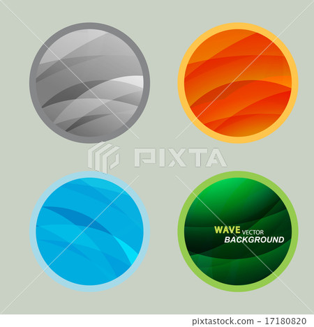 Set vector circle beautiful abstract wave color - Stock Illustration ...