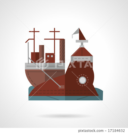 Flat color vector icon for wharf - Stock Illustration [17184632] - PIXTA