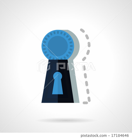 Blue keyhole flat vector icon - Stock Illustration [17184646] - PIXTA