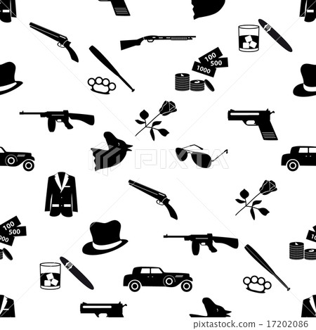 mafia criminal symbols and icons seamless pattern - Stock Illustration ...