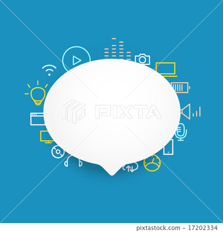 Speech cloud template with different icons - Stock Illustration ...