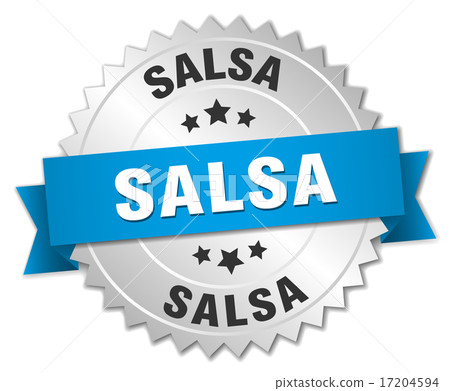 salsa 3d silver badge with blue ribbon-插圖素材 [17204594] - PIXTA圖庫