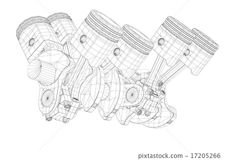 Pistons, V8 engine - Stock Illustration [17205266] - PIXTA