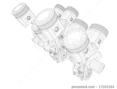 Pistons, V8 engine - Stock Illustration [17205284] - PIXTA