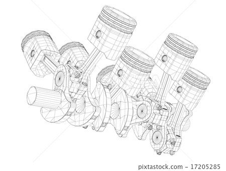 Pistons, V8 engine - Stock Illustration [17205285] - PIXTA