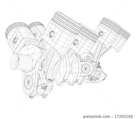 Pistons, V8 engine - Stock Illustration [17205288] - PIXTA