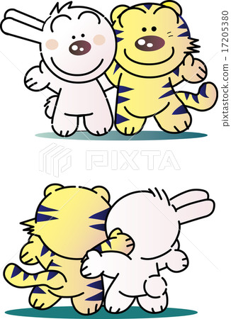 Rabbit and tiger - Stock Illustration [17205380] - PIXTA