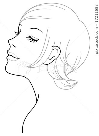 Female face diagonal illustration - Stock Illustration [17211688] - PIXTA
