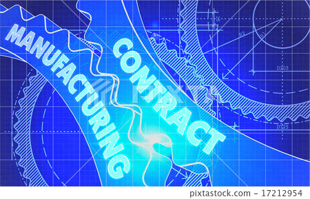 Contract Manufacturing Concept. Blueprint of... - Stock Illustration ...