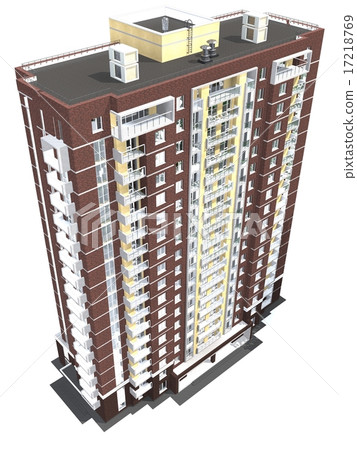 3d rendering of multi-storey residential building - Stock Illustration ...