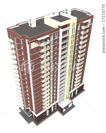 3d rendering of multi-storey residential building - Stock Illustration ...