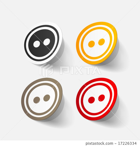 Realistic paper sticker: sewing Button - Stock Illustration [17226334 ...
