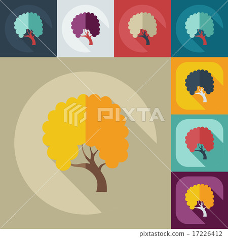 Flat modern design with shadow icons tree - Stock Illustration ...