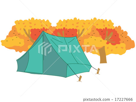 Camping tent and autumn leaves - Stock Illustration [17227666] - PIXTA