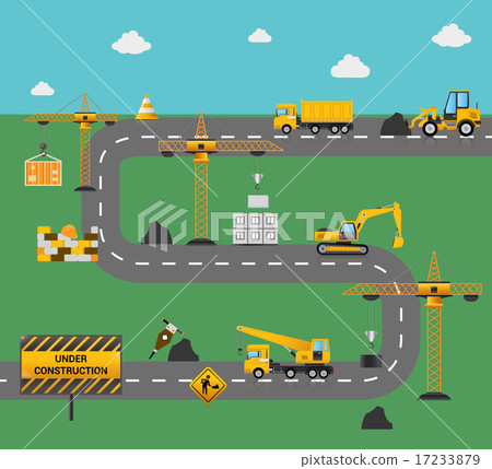 Road Construction Concept - Stock Illustration [17233879] - PIXTA