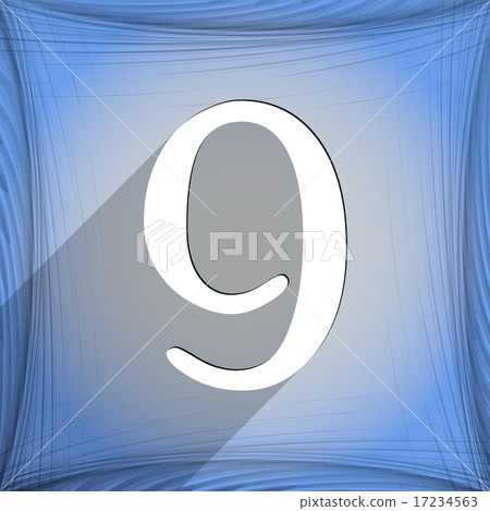 number Nine icon symbol Flat modern web design wit - Stock Illustration ...