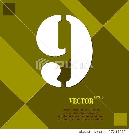 number Nine icon symbol Flat modern web design wit - Stock Illustration ...