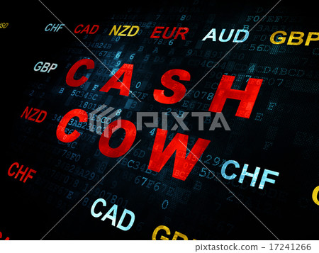 Business concept: Cash Cow on Digital background - Stock Illustration ...