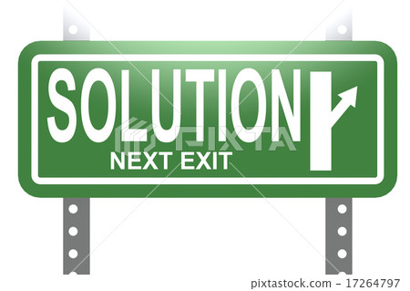 Solution green sign board isolated - Stock Illustration [17264797] - PIXTA
