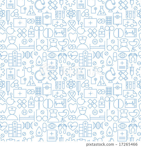 Thin Medical Line Health White Seamless Pattern - Stock Illustration ...
