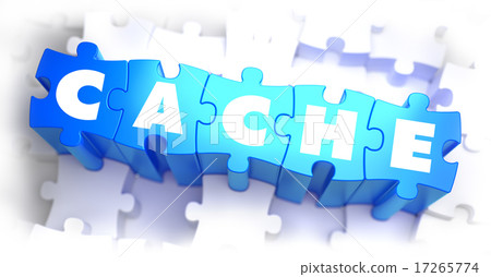 Cache - White Word on Blue Puzzles. - Stock Illustration [17265774] - PIXTA