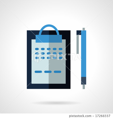 Blue clipboard flat color vector icon - Stock Illustration [17268337 ...