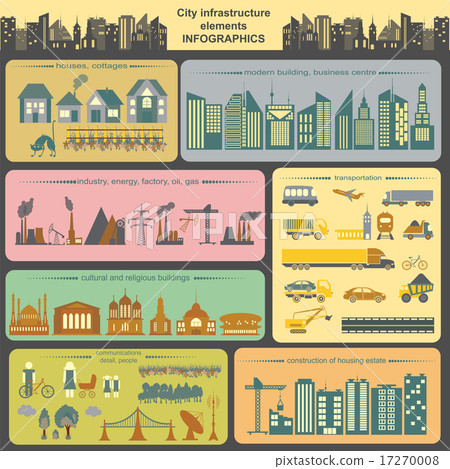 Set of modern city elements - Stock Illustration [17270008] - PIXTA