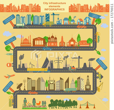 Set of modern city elements - Stock Illustration [17270011] - PIXTA