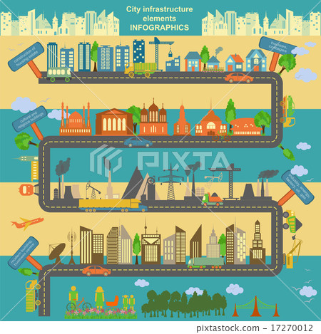 Set of modern city elements - Stock Illustration [17270012] - PIXTA