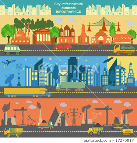 Set of modern city elements - Stock Illustration [17270017] - PIXTA