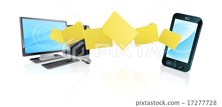 Computer phone file transfer - Stock Illustration [17277728] - PIXTA
