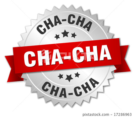 cha-cha 3d silver badge with red ribbon-插圖素材 [17286963] - PIXTA圖庫