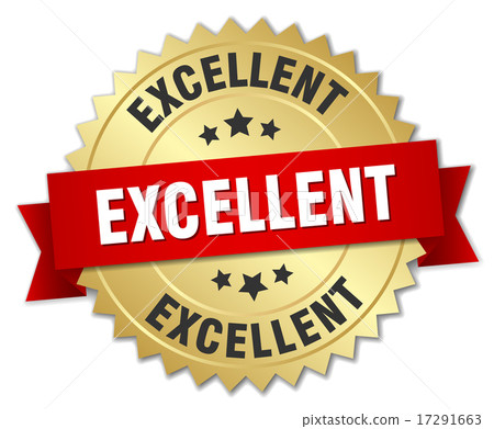 excellent 3d gold badge with red ribbon - Stock Illustration [17291663 ...