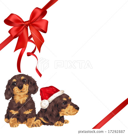 Cute dog and ribbon - Stock Illustration [17292887] - PIXTA