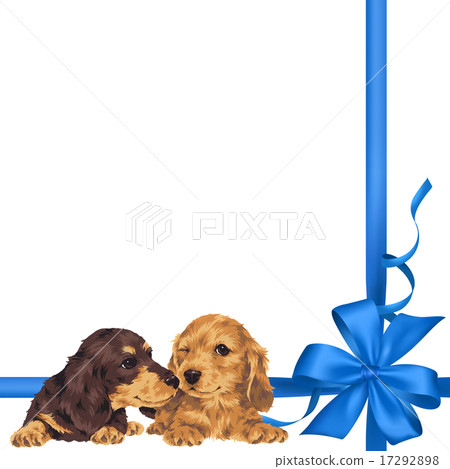 Cute dog and ribbon - Stock Illustration [17292898] - PIXTA
