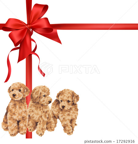 Cute dog and ribbon - Stock Illustration [17292916] - PIXTA
