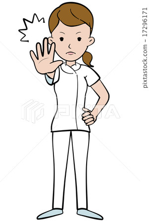 Female nurse stop warning - Stock Illustration [17296171] - PIXTA