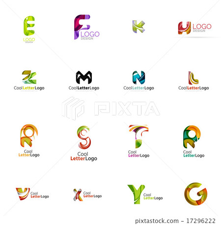 Set of colorful abstract letter corporate logos... - Stock Illustration ...