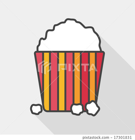 Popcorn flat icon with long shadow,eps10 - Stock Illustration [17301831 ...
