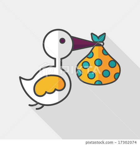 bird and baby flat icon with long shadow,eps10-插圖素材 [17302074] - PIXTA圖庫