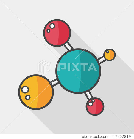 Molecule flat icon with long shadow,eps10 - Stock Illustration ...