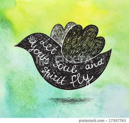 Vector inspirational poster on green watercolor... - Stock Illustration ...