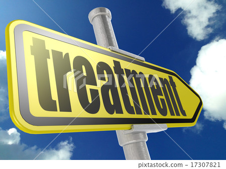 Yellow road sign with treatment word - Stock Illustration [17307821 ...