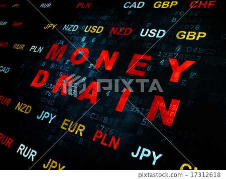 Money concept: Money Drain on Digital background - Stock Illustration ...