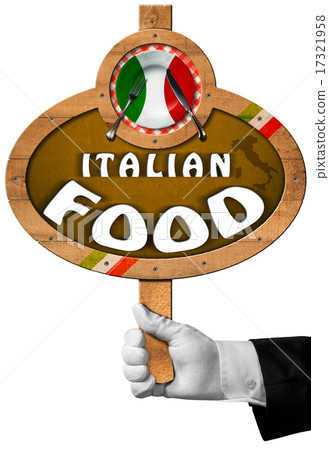 Italian Food - Sign with Hand of Chef - Stock Illustration [17321958 ...