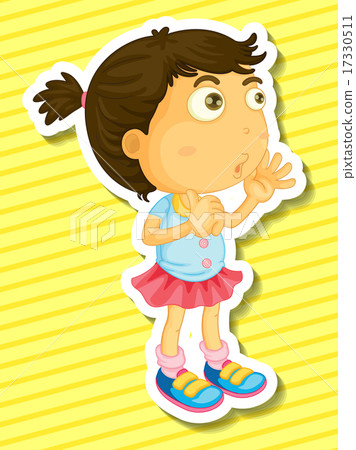 Sticker of a girl counting - Stock Illustration [17330511] - PIXTA