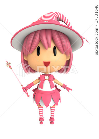 Pink magical girl - Stock Illustration [17331646] - PIXTA