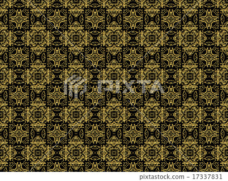 Gold watermark pattern 1 Black background - Stock Illustration ...