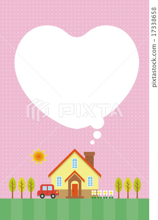 A heart callout from a house chimney - Stock Illustration [17338658 ...
