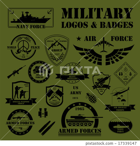 Military and armored vehicles logos and badges - Stock Illustration ...